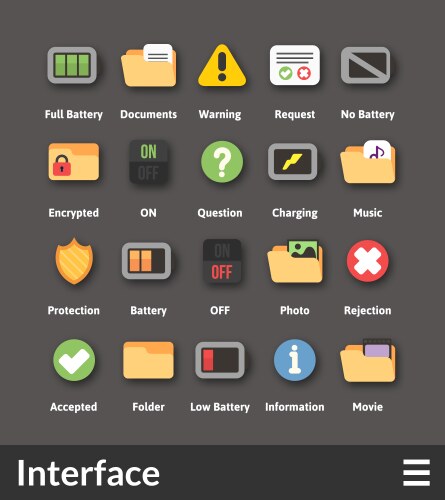 100 flat metallic universal icons Royalty Free Vector Image