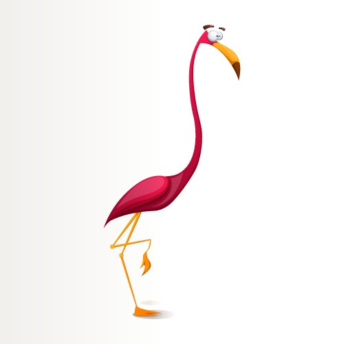 Three funny flamingo isolated on white background Vector Image