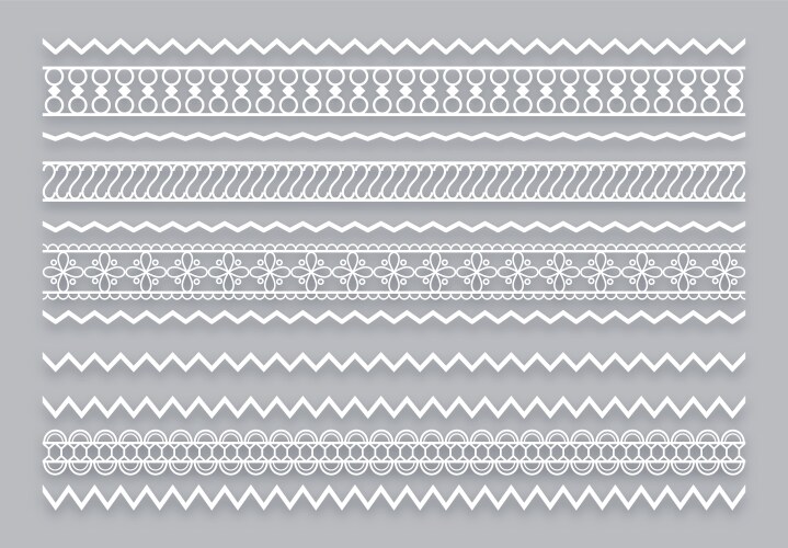 Handmade pack of lace pattern border background Vector Image
