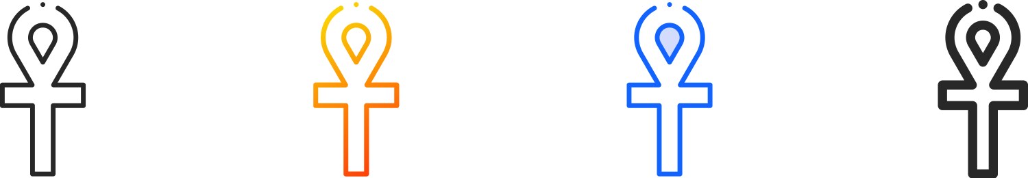 Calvary iconthin linear gradient blue stroke Vector Image