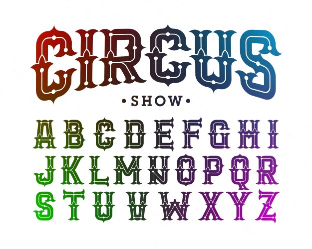 Carnival circus funfair letters Royalty Free Vector Image