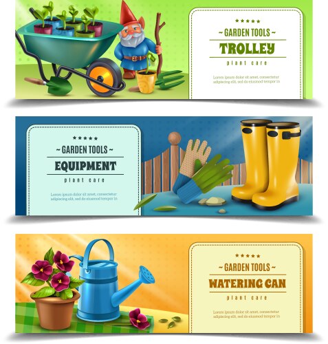 Gardening banner set Royalty Free Vector Image