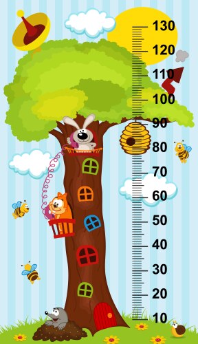 Zoo animal height measure Royalty Free Vector Image