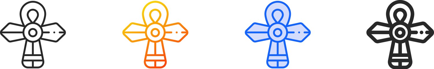 Calvary iconthin linear gradient blue stroke Vector Image