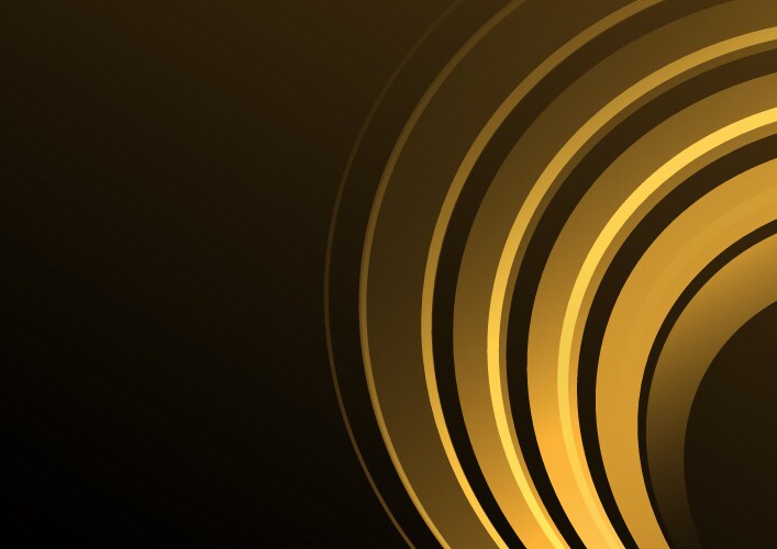 Abstract golden circle ribbons background Vector Image