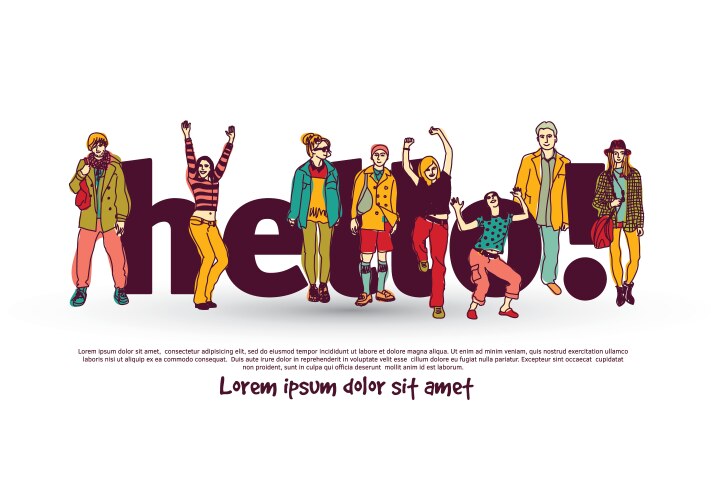 Group of people with placard saying we Royalty Free Vector