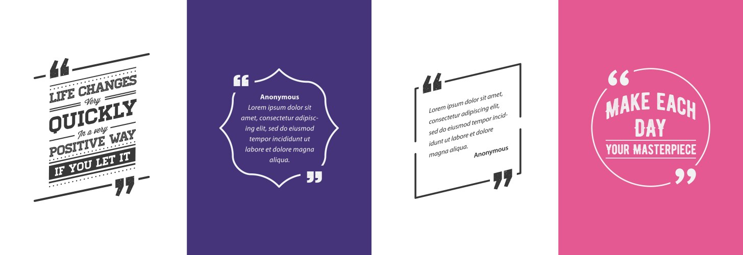 Empty quote template bubble set Royalty Free Vector Image