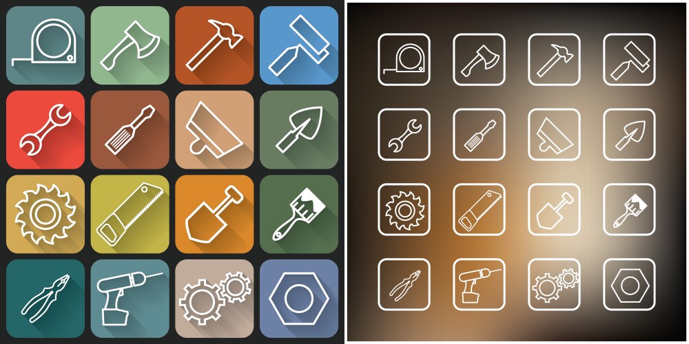 Work tools icons set Royalty Free Vector Image