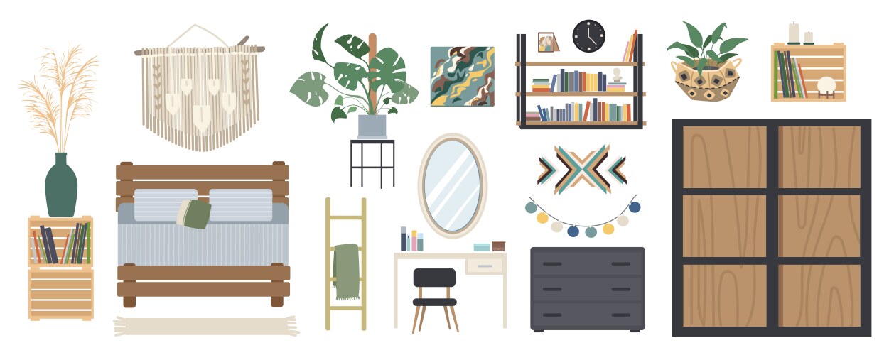 Top view park elements constructor mega set Vector Image