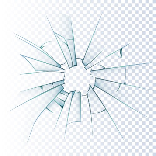 Realistic shards of transparent broken glass Vector Image