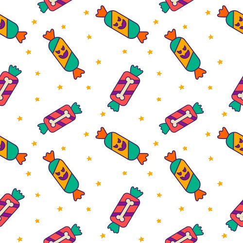 Sugar halloween sweet candies seamless pattern Vector Image