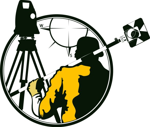 Surveyor symbol with a device Royalty Free Vector Image