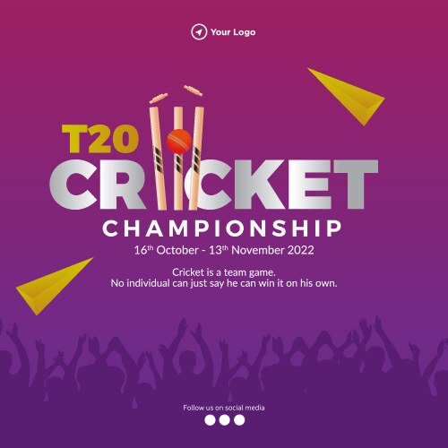 T20 cricket world cup banner design template Vector Image