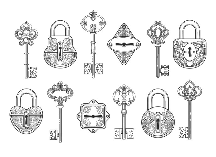 Vintage Keyhole Drawing Vector Images (over 610)