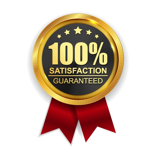 Guaranteed premium quality gold sign round label Vector Image