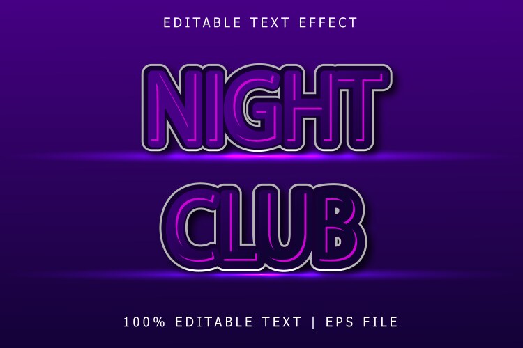 Cyber night editable text effect 3 dimension Vector Image