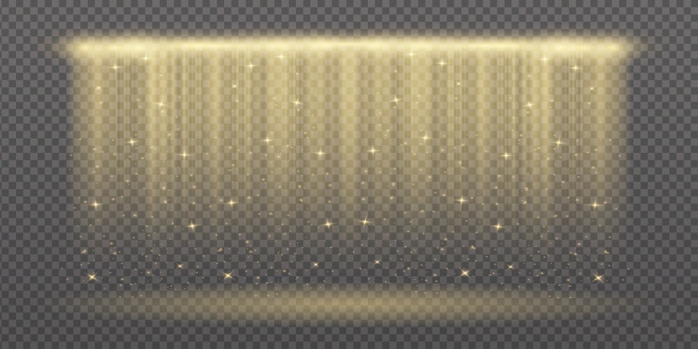 Yellow spotlight light effect on transparent Vector Image