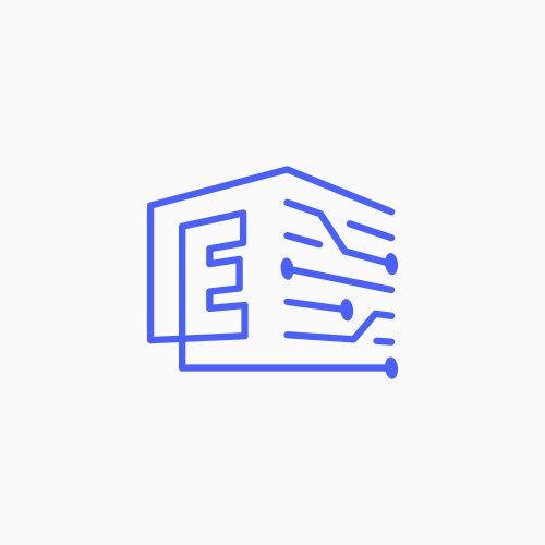 H letter tech electric circuit cube block logo Vector Image