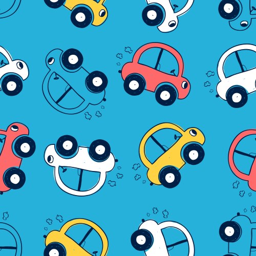 Hand drawing building truck seamless Royalty Free Vector