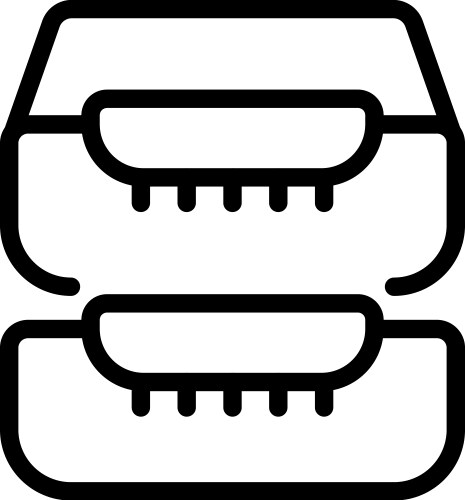 Paper tray icon outline office storage Royalty Free Vector