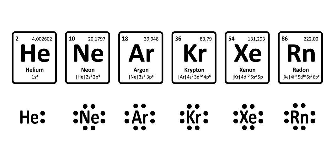 Noble gases colour palettes Royalty Free Vector Image