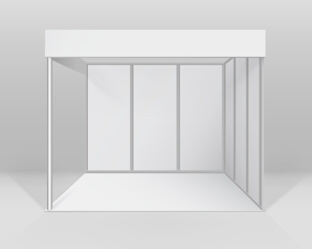 Blank white trade exhibition booth system stand Vector Image