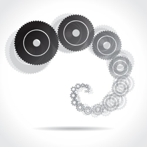 Connected cogs gears Royalty Free Vector Image