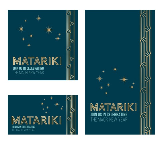 Matariki Celebration Poster - Māori New Year Vector Image