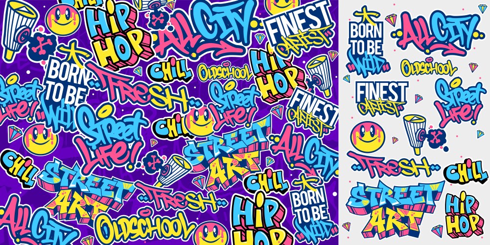 Graffiti sticker pack Royalty Free Vector Image