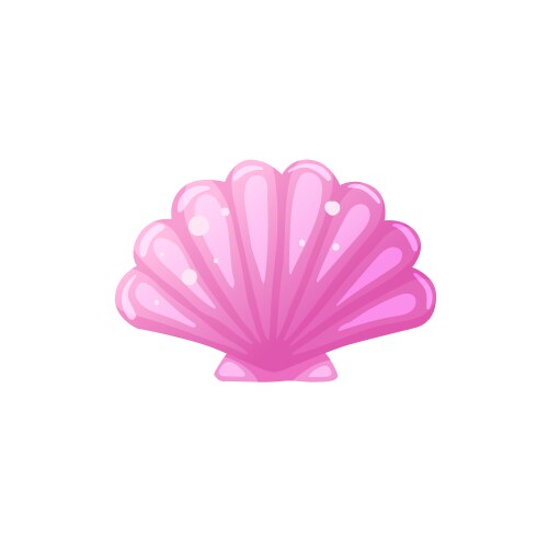Cute bright pink cartoon seashell icon colorful Vector Image