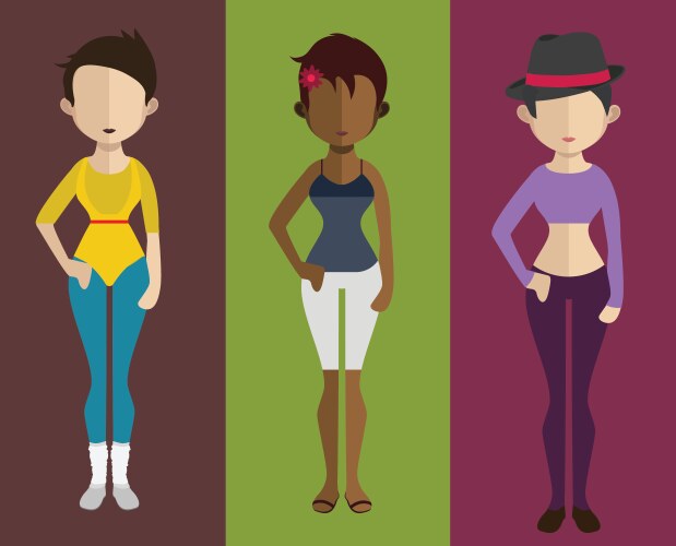 People avatar with full body and torso variations Vector Image