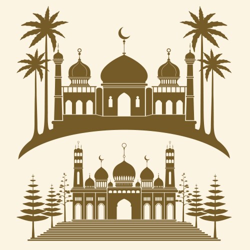 Mosque islamic logo Royalty Free Vector Image - VectorStock