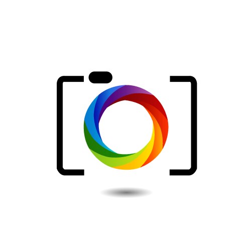 Creative colorful camera line logo design symbol Vector Image