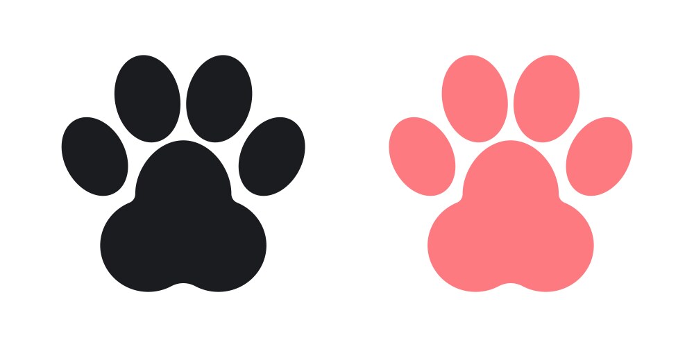 Paw icons collection in black and blue Royalty Free Vector