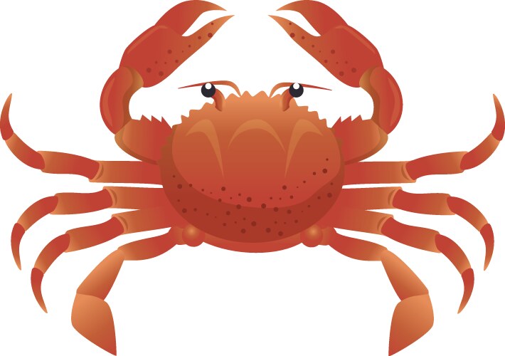 Blue cartoon crab hand drawn flat style sea Vector Image