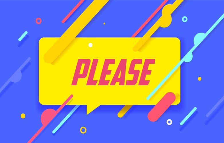 Quiet please speech bubble info banner template Vector Image