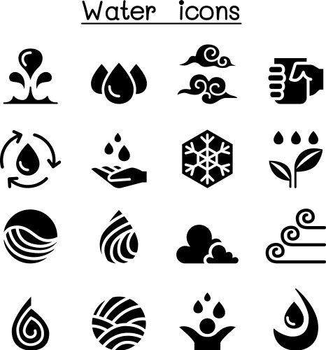 Set icons of water filters Royalty Free Vector Image