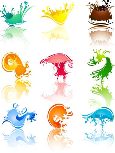 Splashing waves and water Royalty Free Vector Image