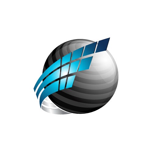 Creative abstract 3d pixel sphere logo design Vector Image