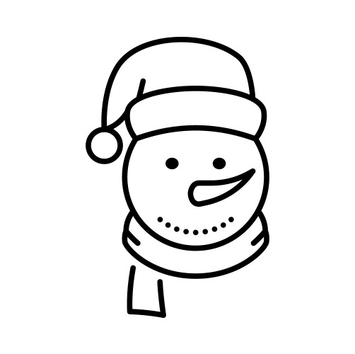 Cartoon snowman head Royalty Free Vector Image