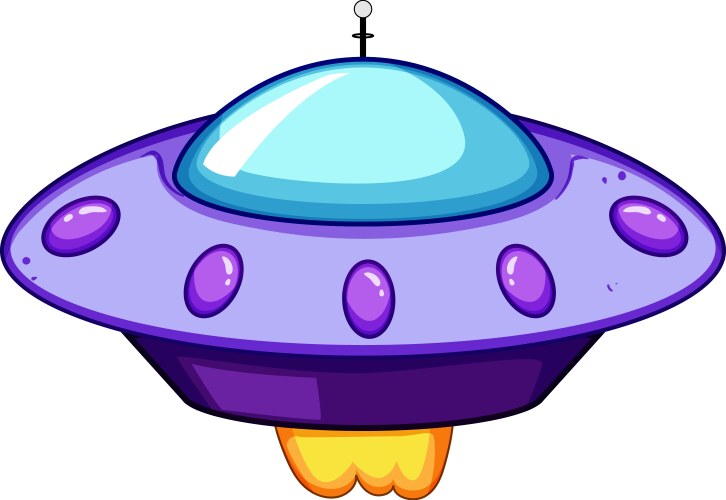 Beam ufo ship cartoon Royalty Free Vector Image