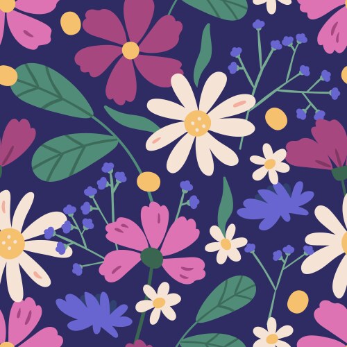 Colorful floral pattern Royalty Free Vector Image