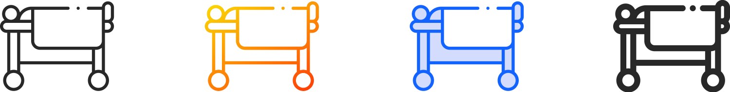 Coffin iconthin linear gradient blue stroke Vector Image