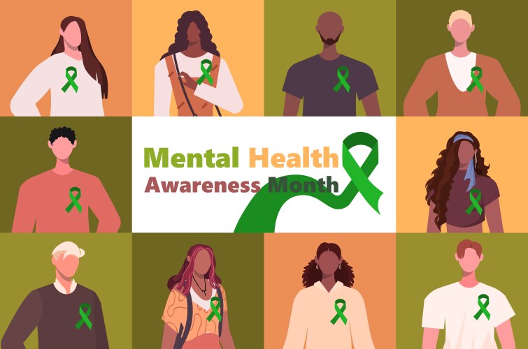 Mental health awareness month Royalty Free Vector Image