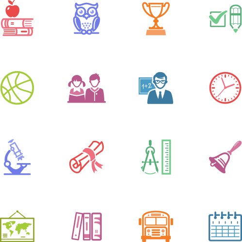 Education colored icons 14 Royalty Free Vector Image