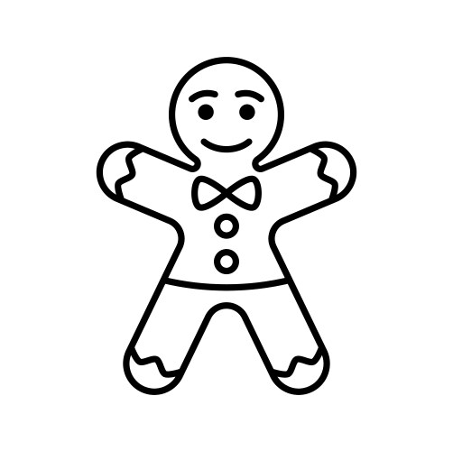 Gingerbread Man Black and White Vector Images (over 2,700)