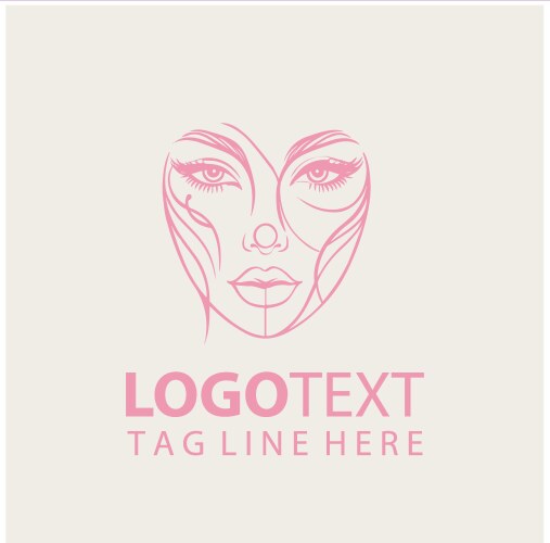 Lady face logo Royalty Free Vector Image - VectorStock