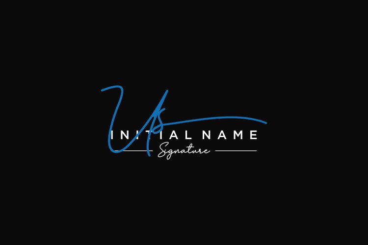 Initial cv signature logo template hand drawn Vector Image