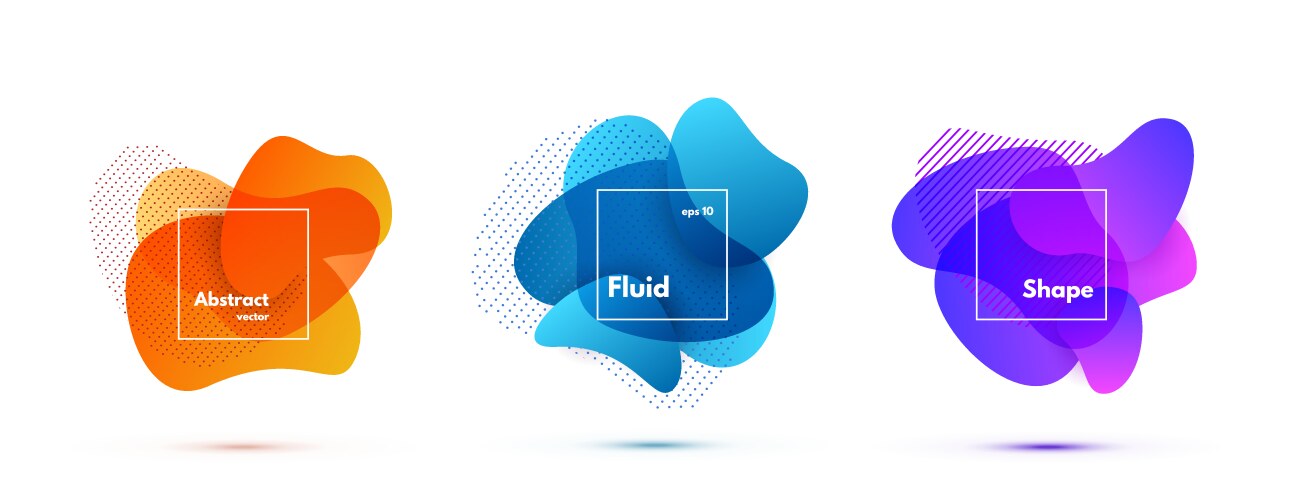 Abstract liquid shapes with geometric design Vector Image