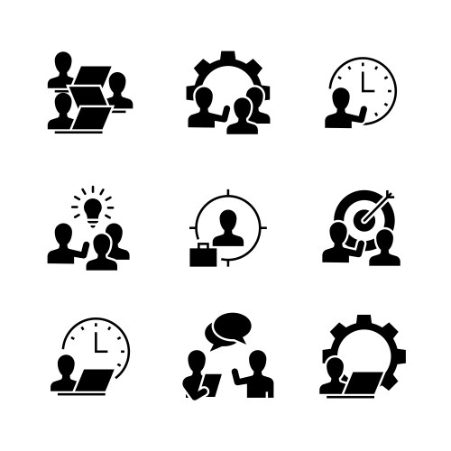 Human interaction icon set Royalty Free Vector Image